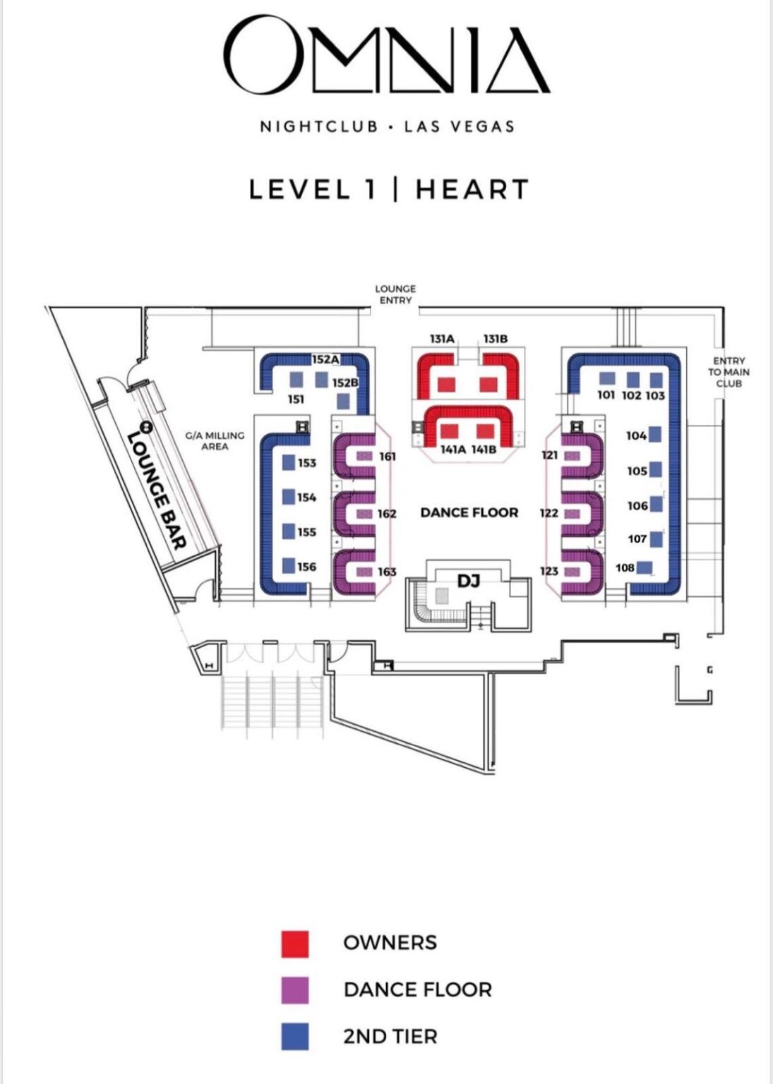 Omnia VIP Table Map Las Vegas