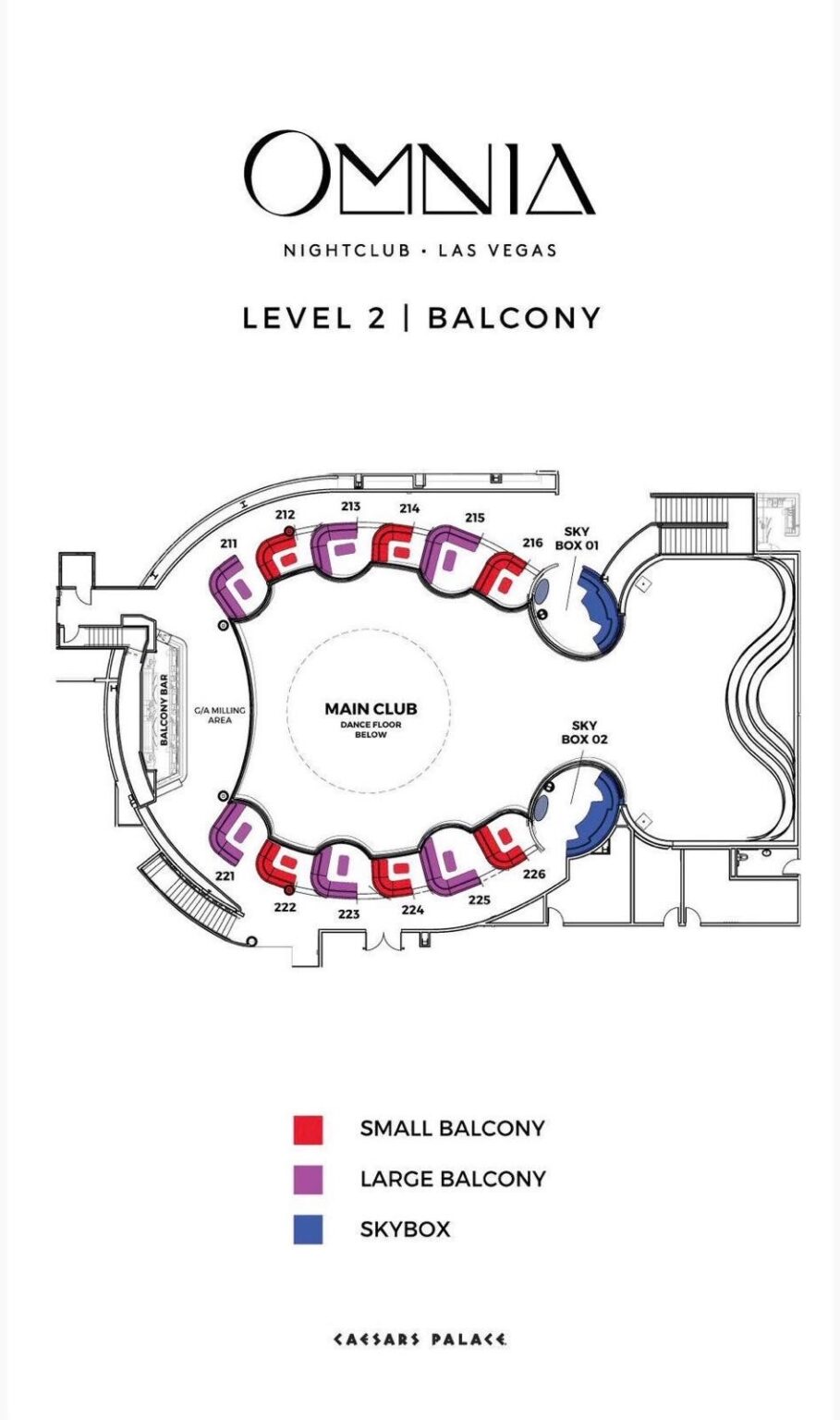 Omnia VIP Table Map Las Vegas