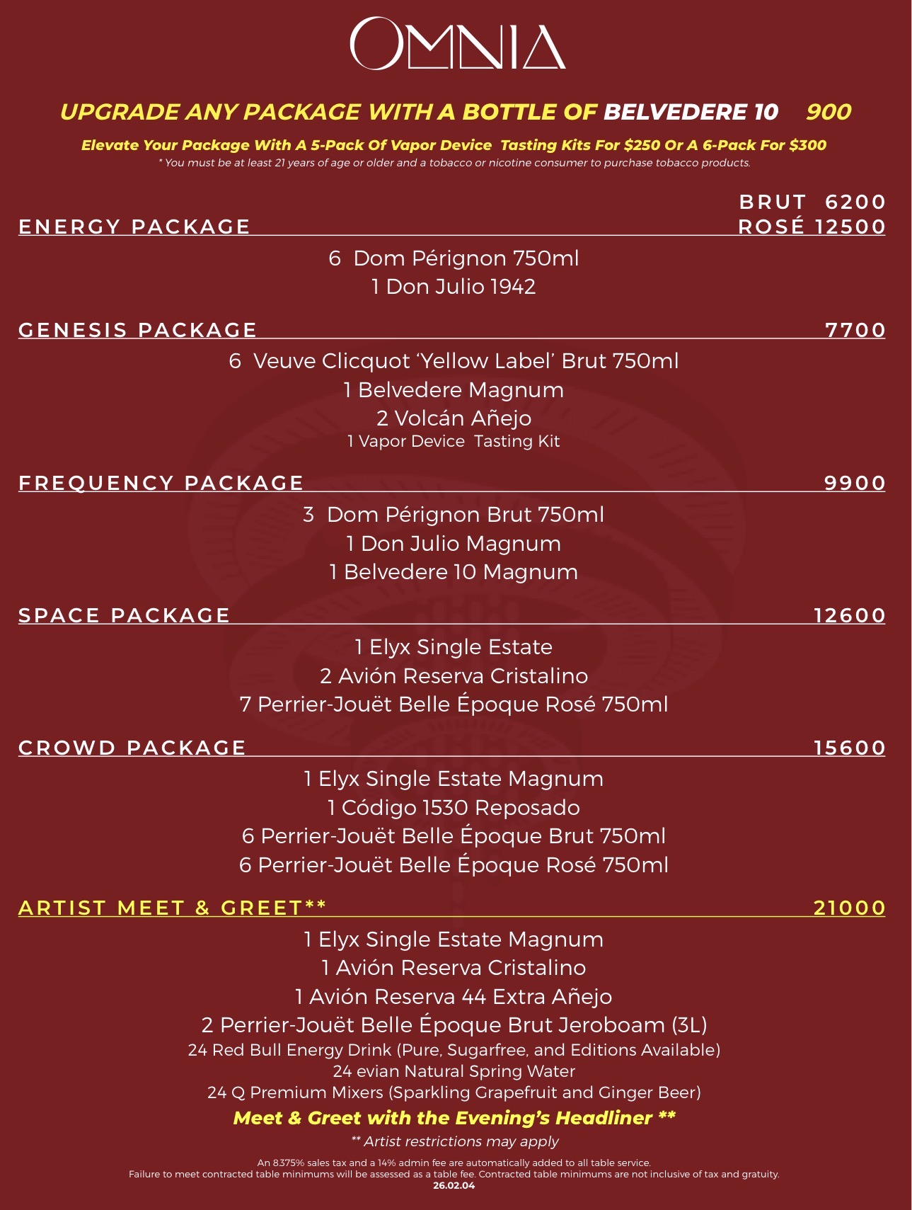 Omnia Nightclub VIP Bottle Service – Experience Luxury