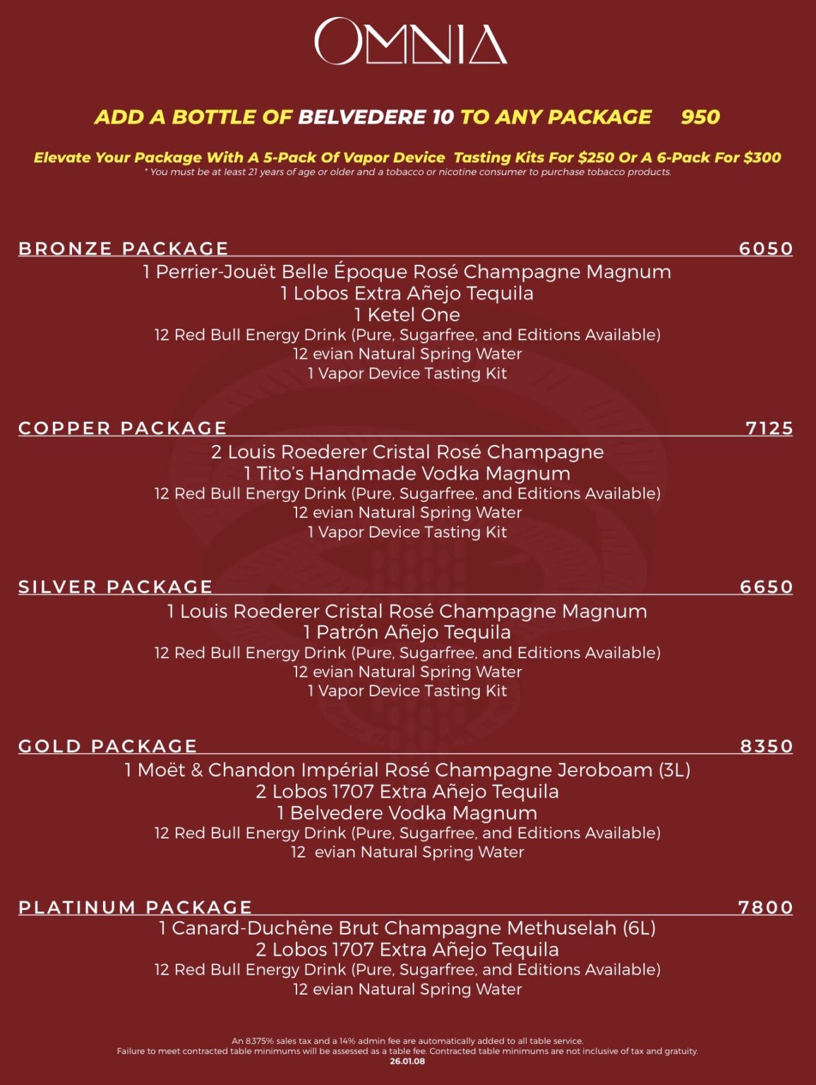 Omnia Nightclub VIP Bottle Service – Experience Luxury