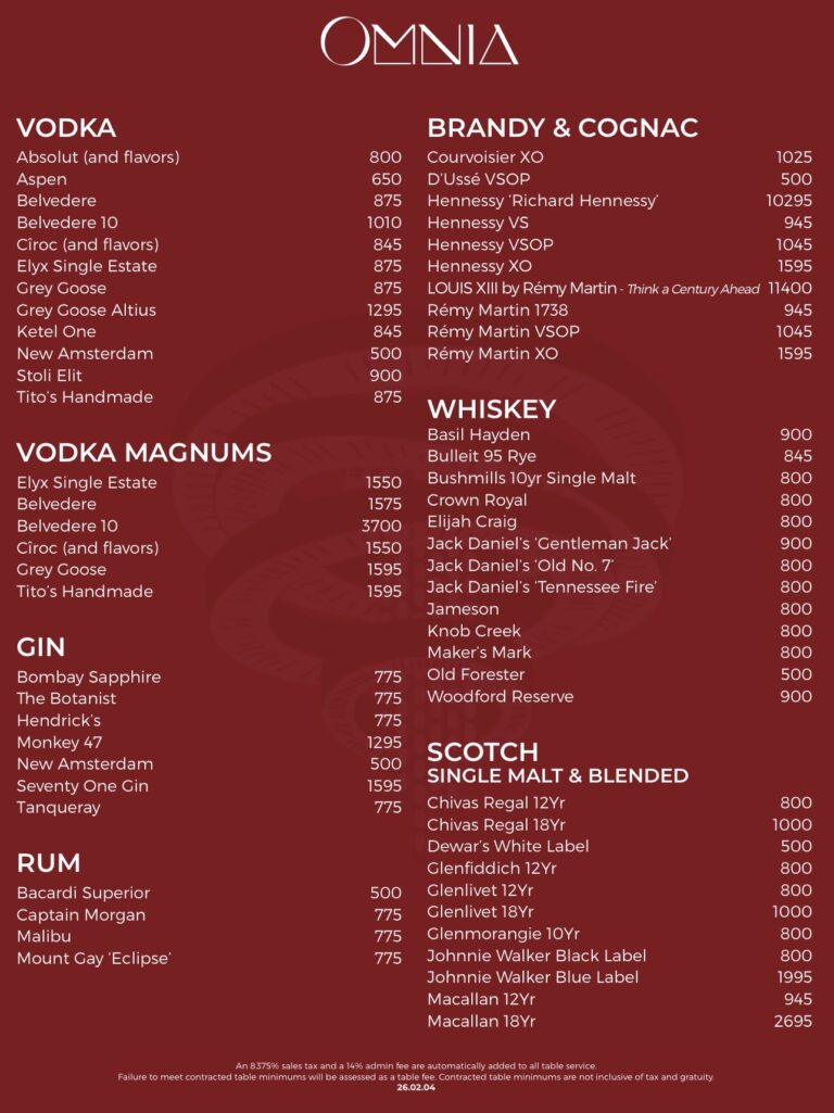 Omnia Nightclub VIP Bottle Service – Experience Luxury